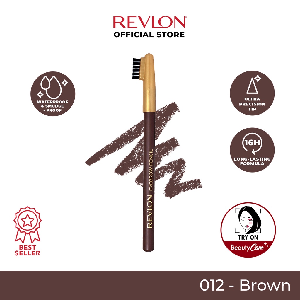 Jual Revlon Eyebrow Pencil with Brush - Dark Brown (pensil alis ...