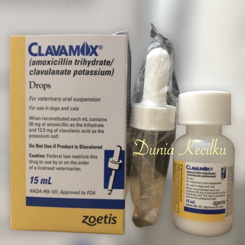 Jual Clavamox Drops Oral Suspension Antibiotik Flu / Catflu / Infeksi Kemih / Infeksi Kulit ...