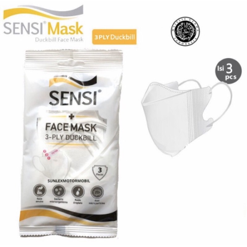 Jual Sensi Face Mask 3 PLY Duckbill/ Masker Sensi Face Mask Isi 3 pcs ... Jual Sensi Face Mask 3 PLY Duckbill/ Masker Sensi Face Mask Isi 3 pcs ...