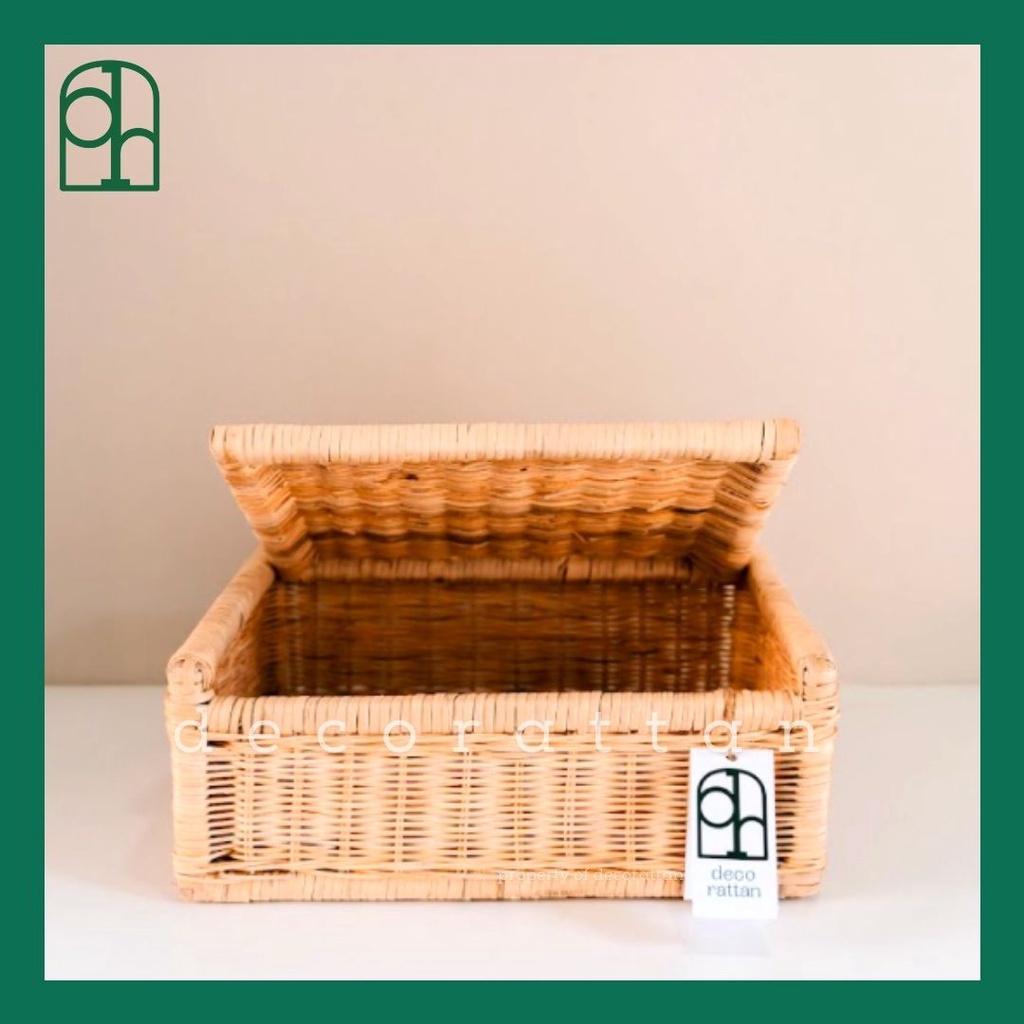 Jual Storage Box Rotan Tutup ROTA / Kotak Penyimpanan Rotan Baki ...