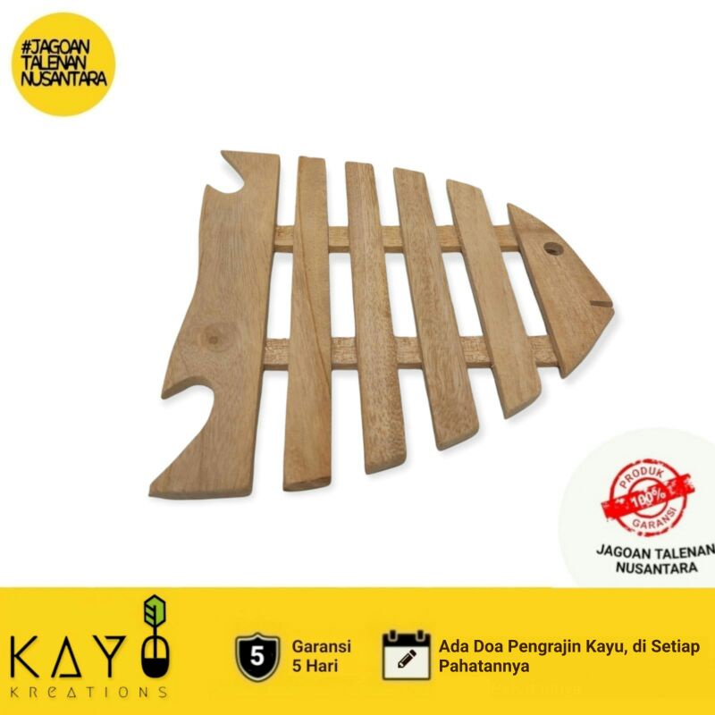 Jual Tatakan Piring Kayu / Tatakan Panci Kayu Karakter Ikan | Shopee ...