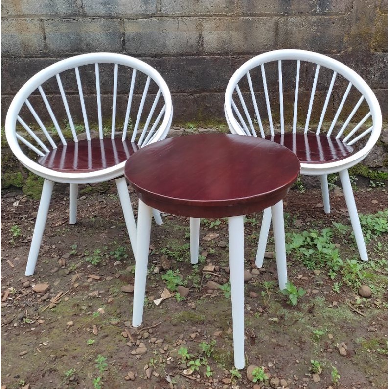 Jual KURSI TERAS MINIMALIS UNIK MODEL VELG RESING RODA 2 KURSI DAN MEJA ...