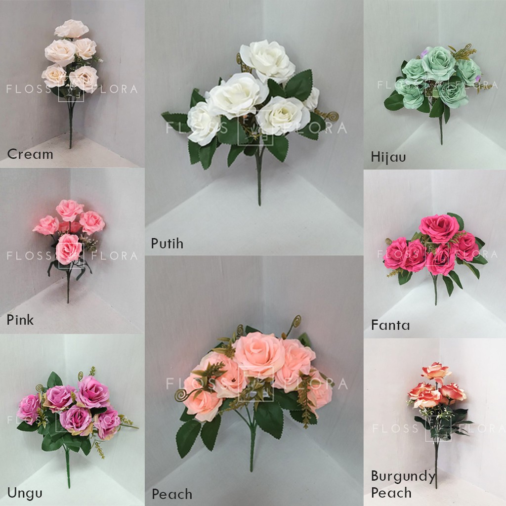 Bunga Artificial / Bunga Palsu / Rose Sima x5 | Shopee Indonesia