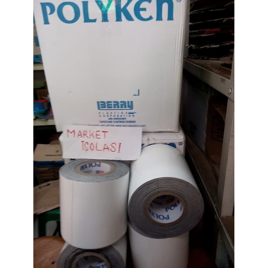 Jual polyken Wraping tape 6inch x 100 feet putih hitam Indonesia|Shopee ...