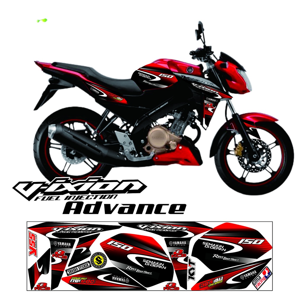 Jual STIKER STRIPING VARIASI VIXION ADVANCE 150 STRIPING MOTOR YAMAHA VIXION HITAM BARU VARIASI ...