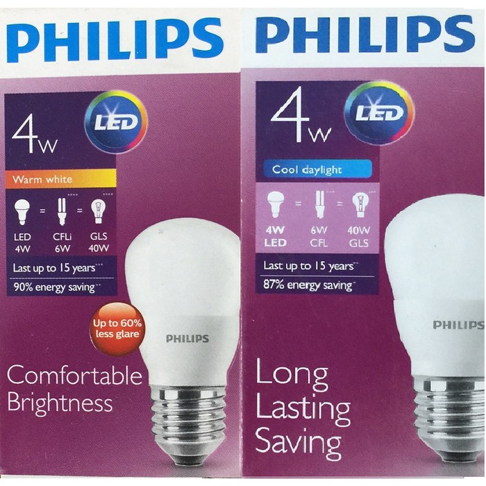 PHILIPS LED 4 WATT KECIL DAN BESAR | Shopee Indonesia