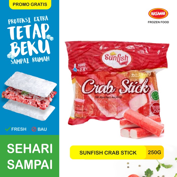 Jual Crab Stick Sunfish 250 Gr Fish Frozen Food Seafood Halal | Shopee ...