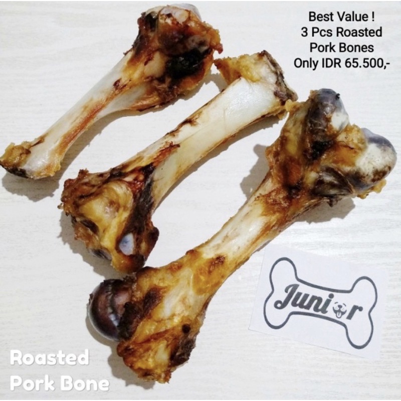 Jual Paket Hemat - 3 Pcs Roasted Pork Bone / Tulang Makanan Anjing ...