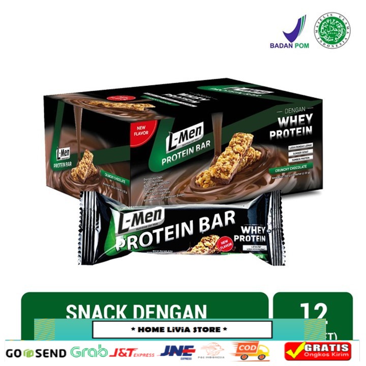 Jual LMen Protein Bar Whey Protein Crunchy Chocolate 12 sachets ...