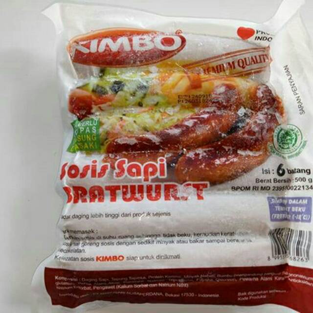 Jual Kimbo Sosis Jumbo 500g isi 6 / frozen food / kimbo / sosis sapi ...