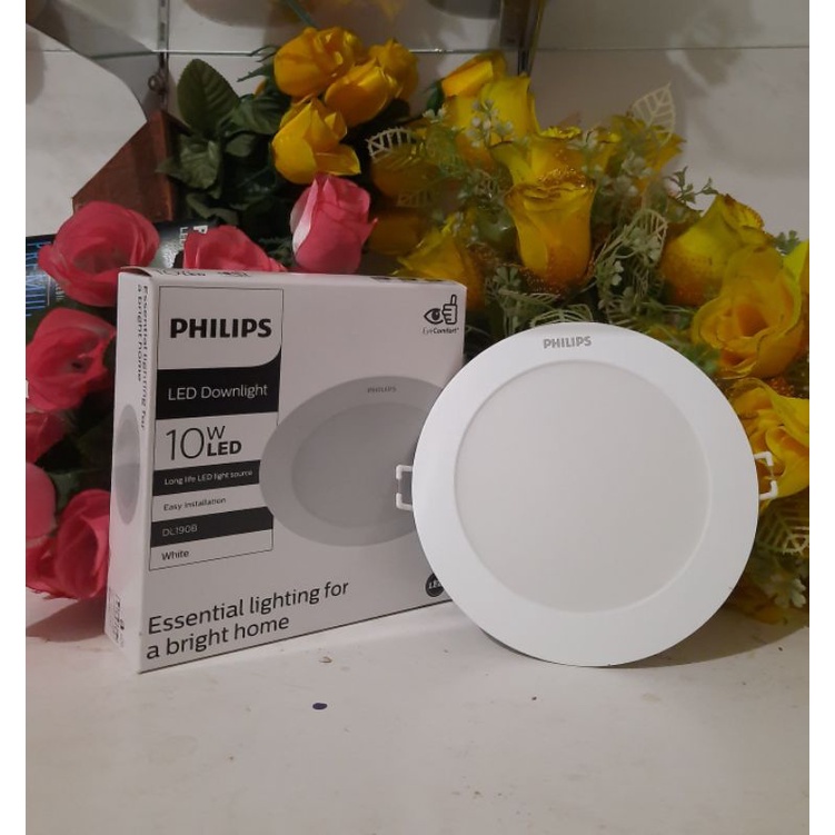 Jual PHILIPS LED DOWNLIGHT 10 W 650K WH.LED PANEL ORIGINAL PHILIPS 10W | Shopee Indonesia