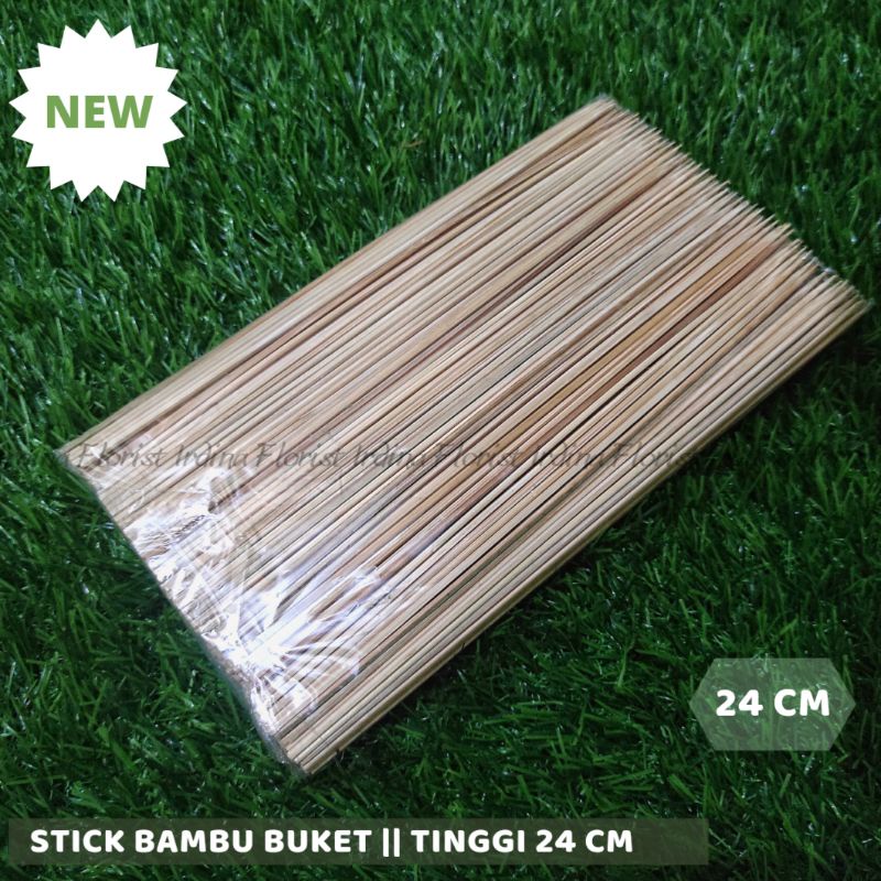 Jual ISI 50 gram [20, 22, 24 CM] Stick Bambu Buket / tusuk sate lancip ...