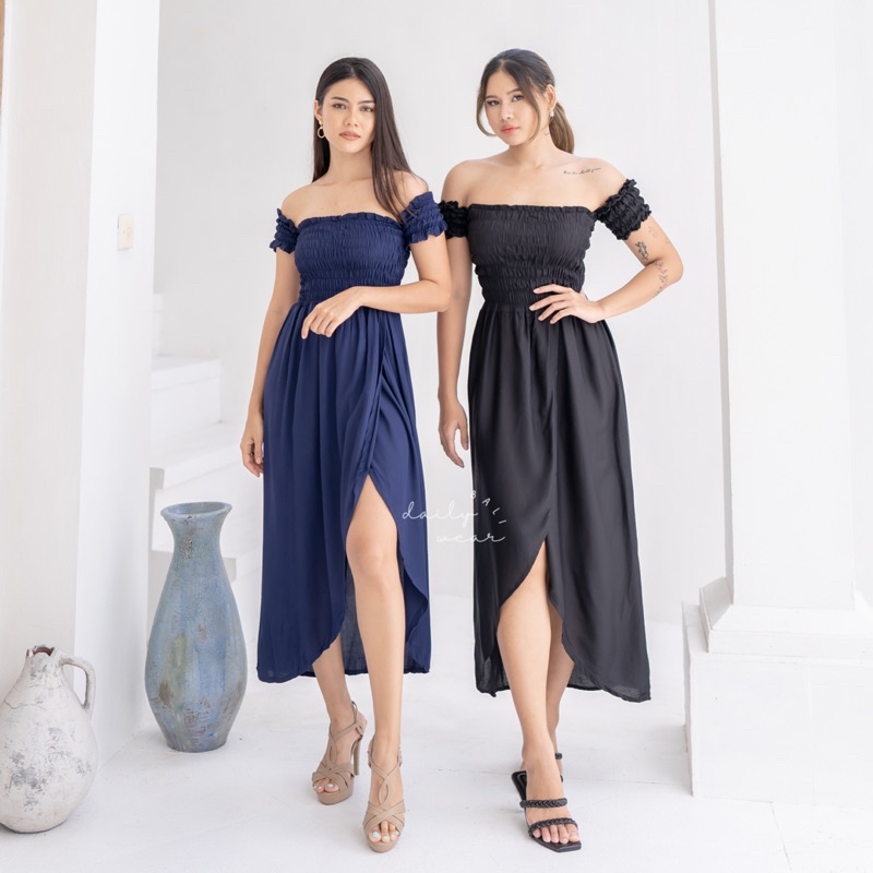 Jual CROSSLINE SABRINA DRESS (PILIH WARNA ) | Shopee Indonesia