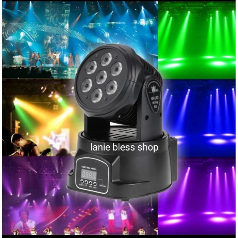 Jual mini LED RGB moving head light spot light lampu disko rotasi ...