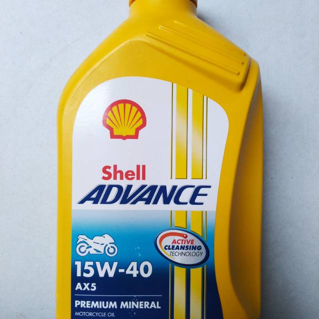 Jual Oli Mesin Shell AX5 (1L) / Shell Advance AX5 15W/40 4T (1L ...