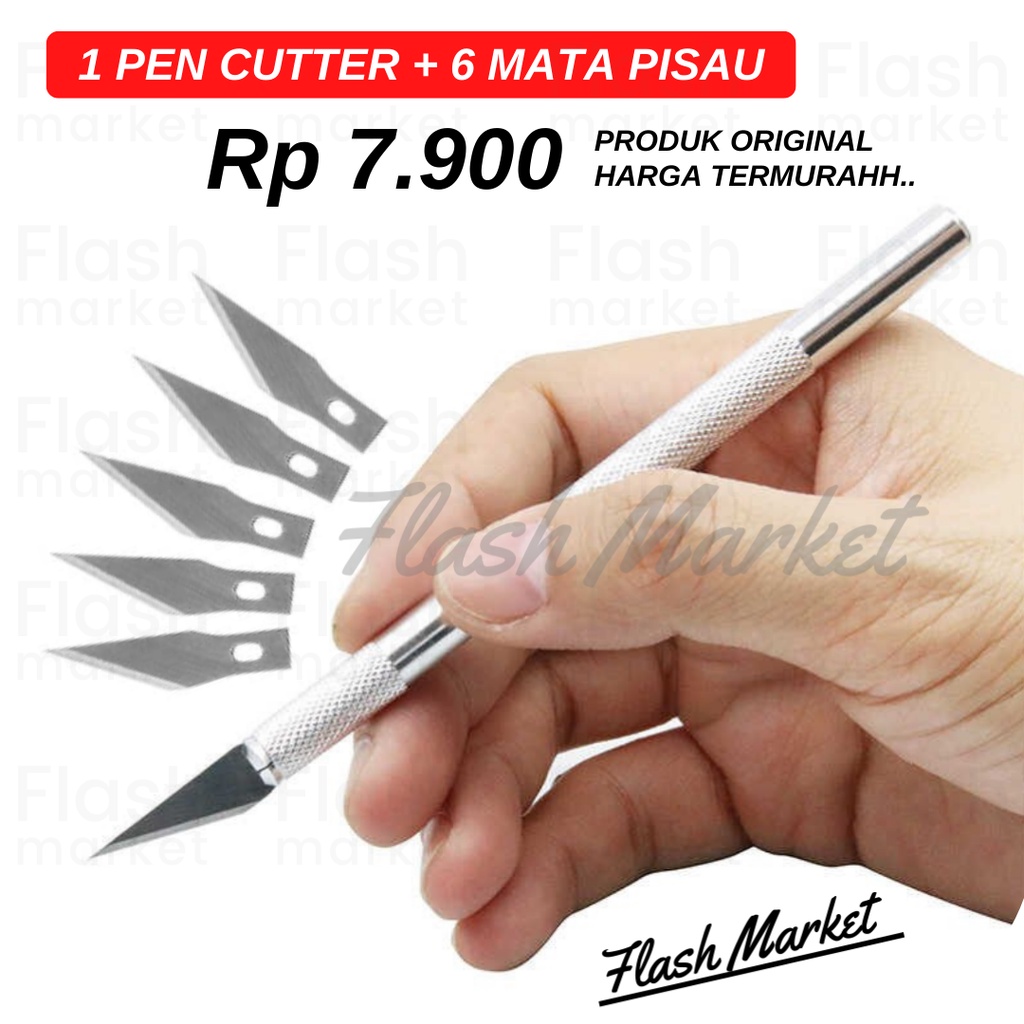 Jual Pen Cutter Set Plus Refill Pisau Presisi Ukir Cutting Pisau Cutter ...