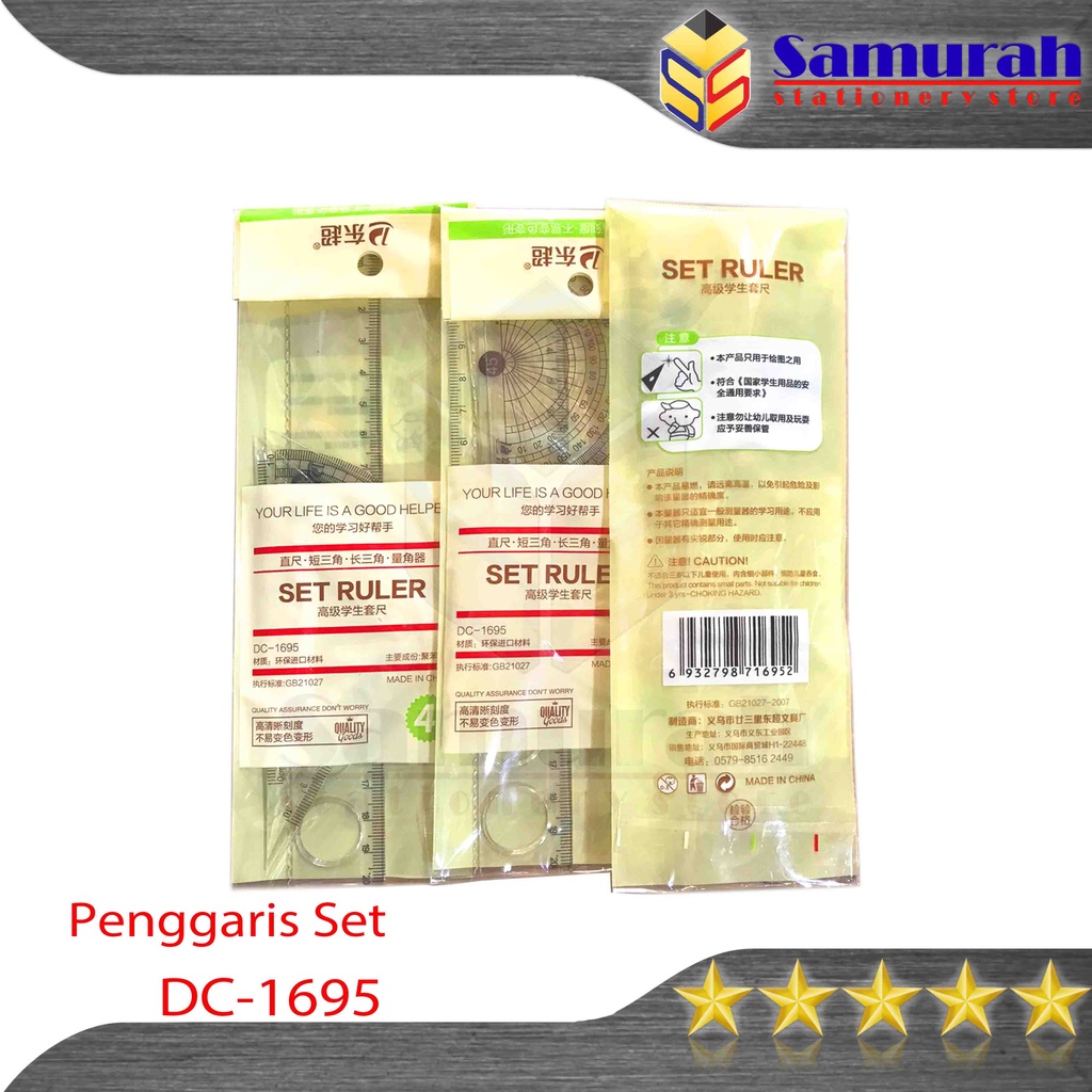 Jual Penggaris Set lengkap Fancy 4 in 1 / Segitiga sama sisi - segitiga ...