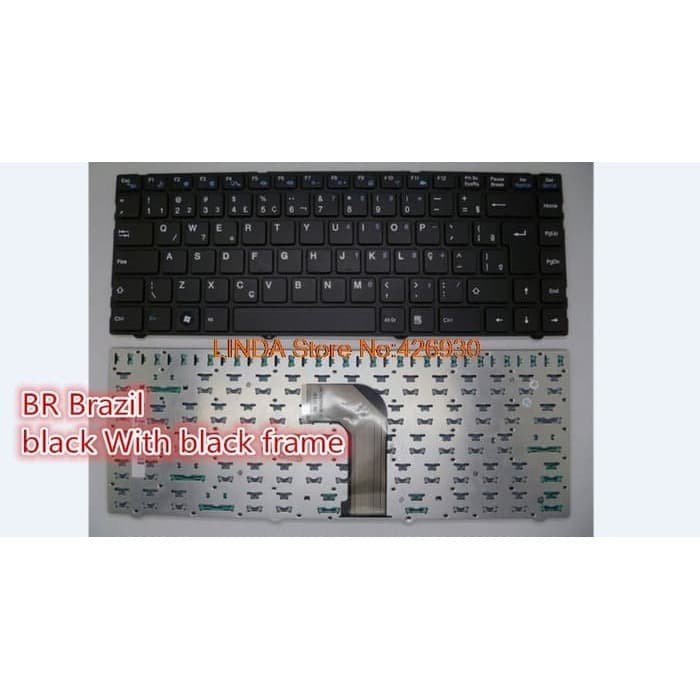 Jual Laptop Keyboard Haier Jane Eyre 7G-2 hasee K470P black BR Brazil ...