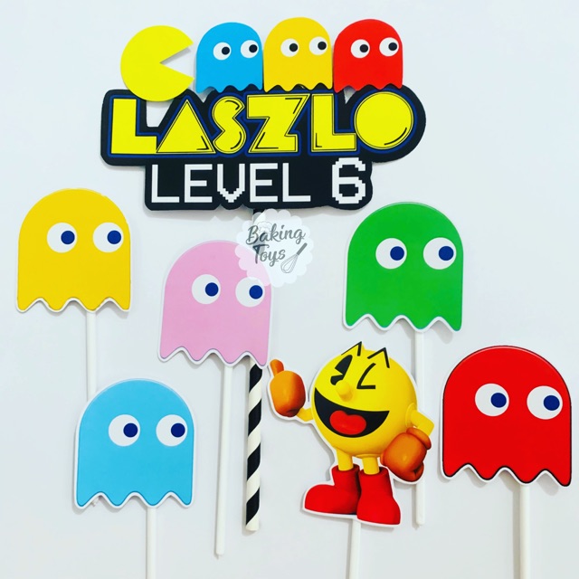 Jual Pac - Man Doodle Topper Cake / Hiasan Kue Pacman | Shopee Indonesia