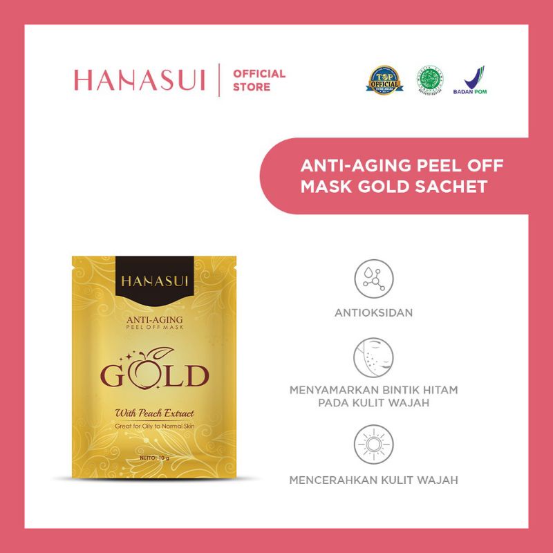 Jual Hanasui Peel Off Mask Gold (Sachet) | Shopee Indonesia