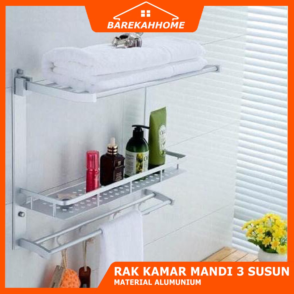 Jual Rak Kamar Mandi Rak Dapur Rak Dinding Stainless Rak Handuk & Tempat Sabun Rak 3 Tingkat / 3 ...