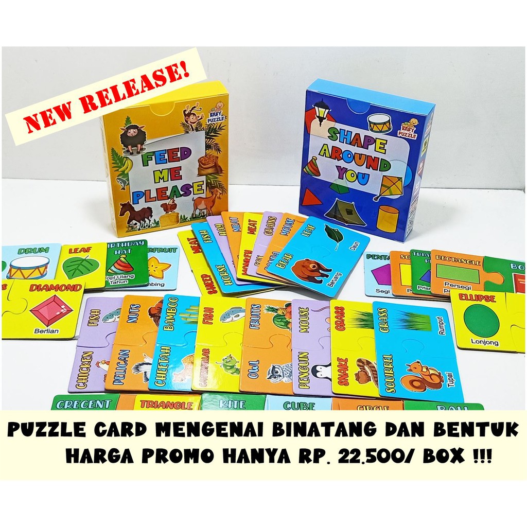 Jual PAKET MURAH 2 IN 1 PUZZLE FLASHCARD / BELI 1 DAPAT 2 BOX PUZZLE ...