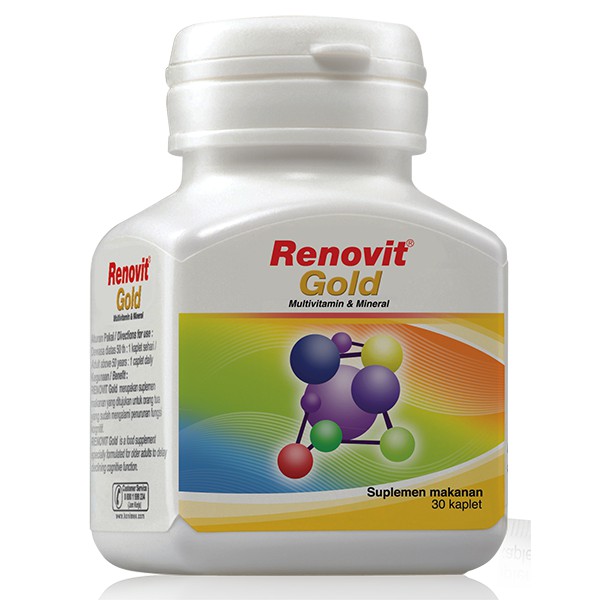 Renovit Gold Multivitamin & Mineral Botol 30 Sehat & Aktif di Usia 50 ...