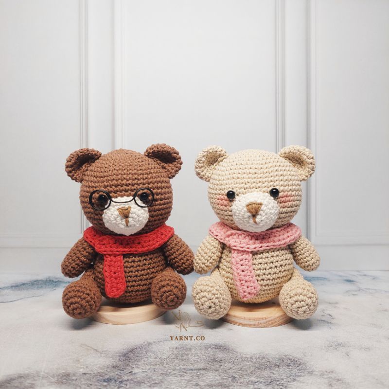 Jual Bear Couple Amigurumi Boneka Rajut Beruang Shopee Indonesia
