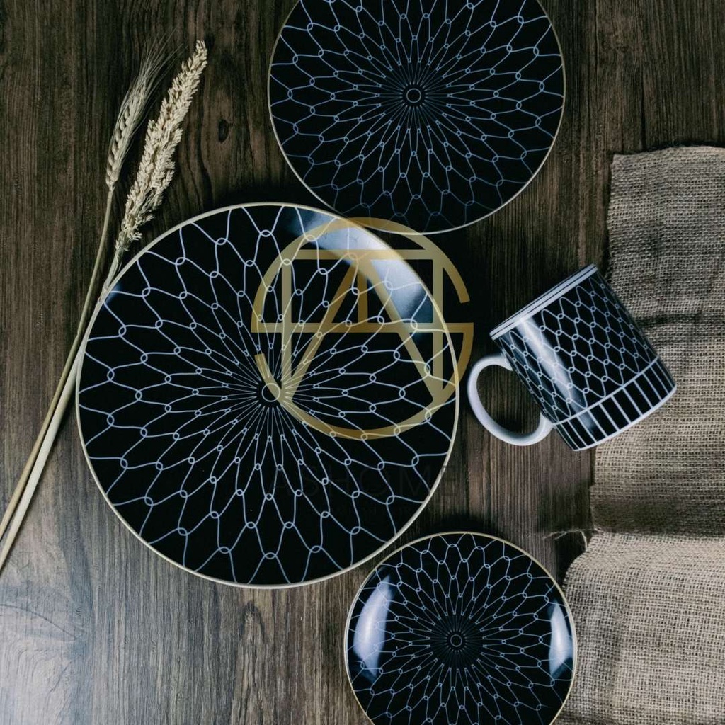 Jual ASHOME Piring Linea Collection Motif Flower Shape Texture / Piring ...