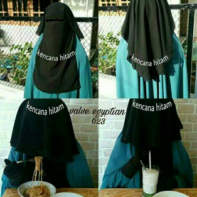 Jual Niqab Burqa Purdah Makan Valve Maryam praktis Sifon Super jetblack ...