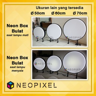 Jual Neon Box Diameter 60 CM 2 Sisi Neon Box Bulat Tanpa Print Polos Indonesia|Shopee Indonesia