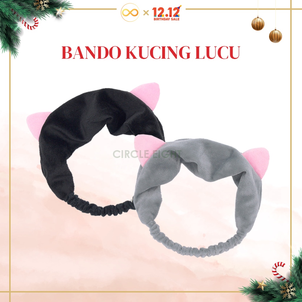 Jual Bandana Kucing Bando Masker Bando Cuci Muka Circle Eight | Shopee ...