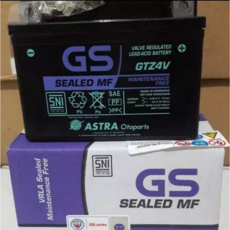 Jual BATTERY AKI GS ASTRA GS MF GTZ4V KERING Mio M3 Fino Vixion Beat ...