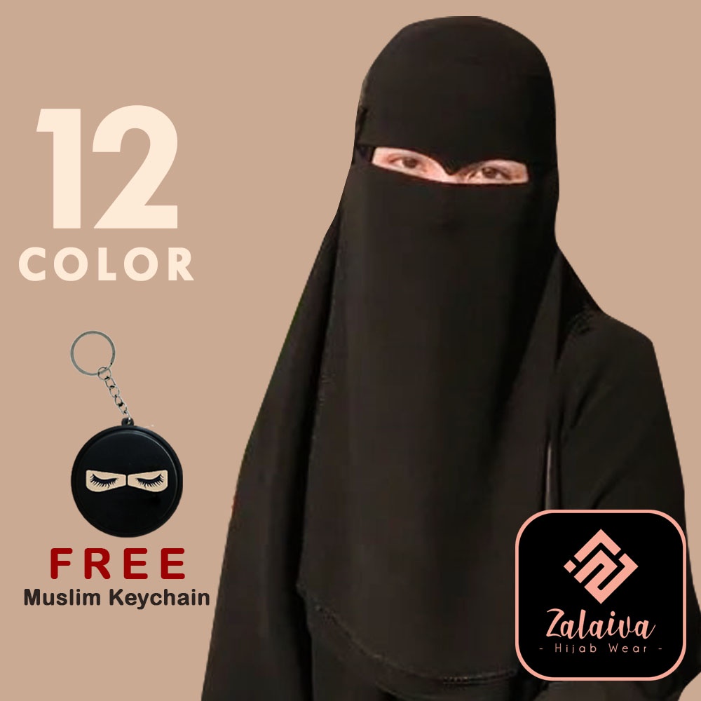 Jual Cadar Niqab Elang 2 Layer V-shape Tanpa Jahitan Bawah Mata Niqop Elang Purdah Niqob ZALAIVA ...