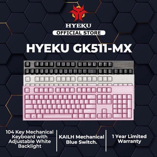 Jual HYEKU GK511-MX Gaming Mechanical Keyboard 104 Keys KAILH ...