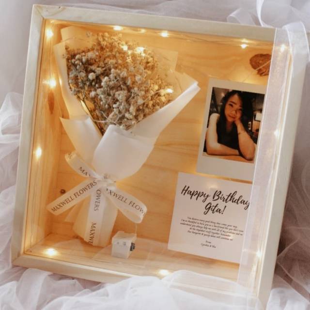 Jual HADIAH BUNGA KOREA FRAME KERING IMPORT FUJIFILM BUKET BUNGA HADIAH ...