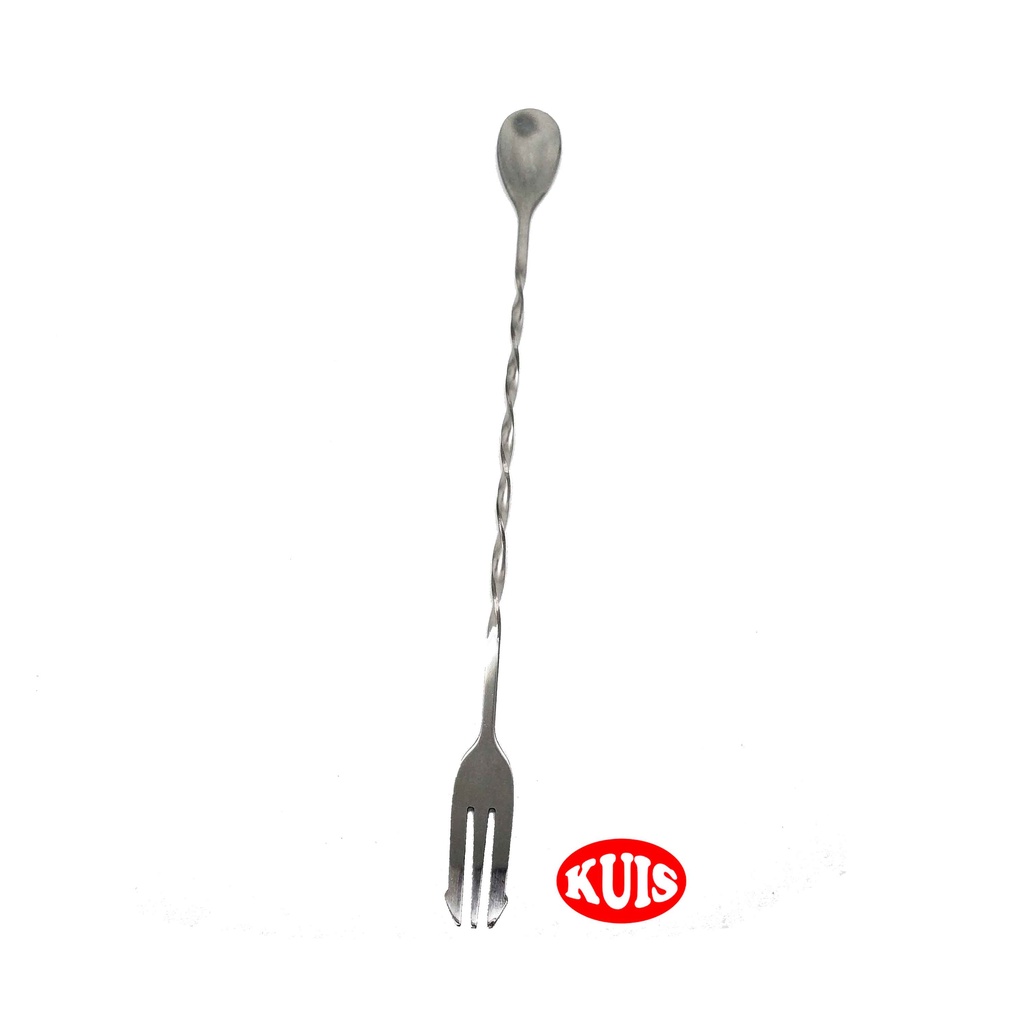 Jual Long Bar Spoon Twisted Mixing Spoon And Fork -stainlees 32,5 cm ...