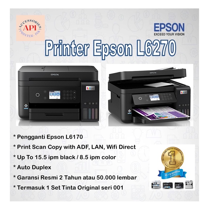 Jual Printer Epson L6270 L 6270 Wi-Fi Duplex All-in-One ADF Pengganti ...