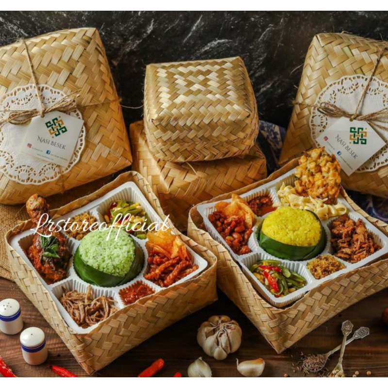 Jual BESEK BAMBU 20x20 MURAH / TEMPAT MAKANAN / BOX MAKANAN / TEMPAT ...