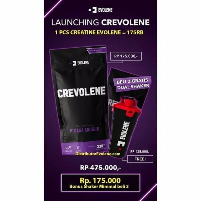 Evolene Crevolene Creatine 330 gram 60 serving Evolene Creatine ...