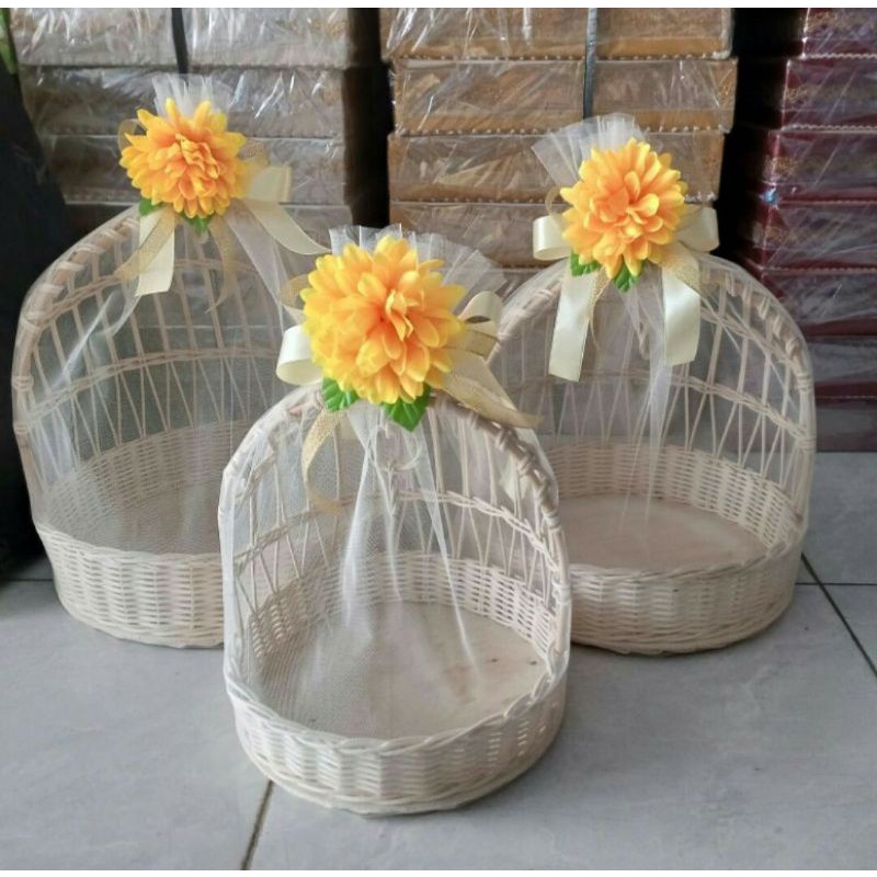 Jual keranjang hantaran rotan parcel sangkar rotan (isi3) / keranjang ...
