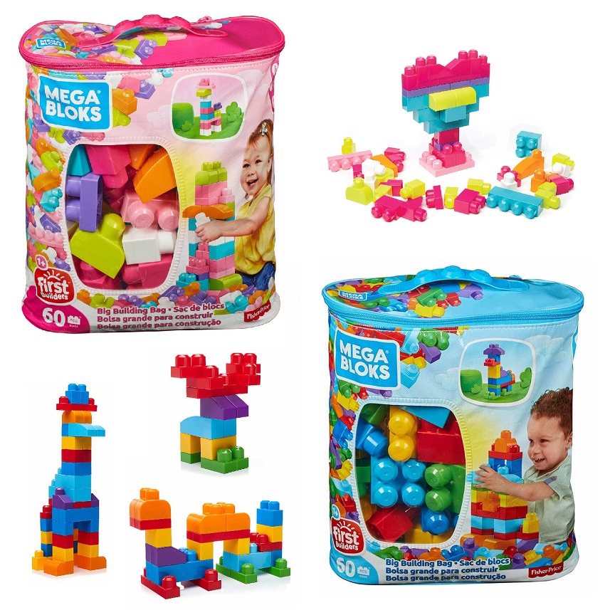 Jual Mega Bloks 60pcs Big Building Bag Blocks Original | Shopee Indonesia