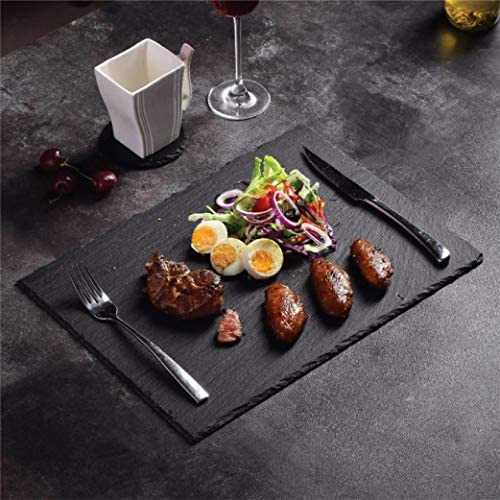 Jual Natural Slate Stone Rectangular Plate Serving Platter Piring Batu ...