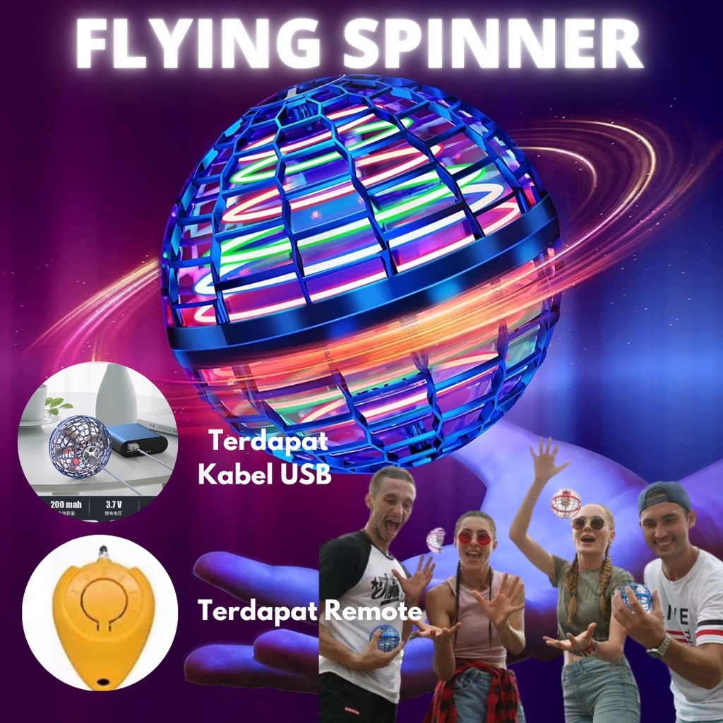 Jual Mainan Bola Terbang Led Flaying Spinner Flynova PRO Flaying Ball ...
