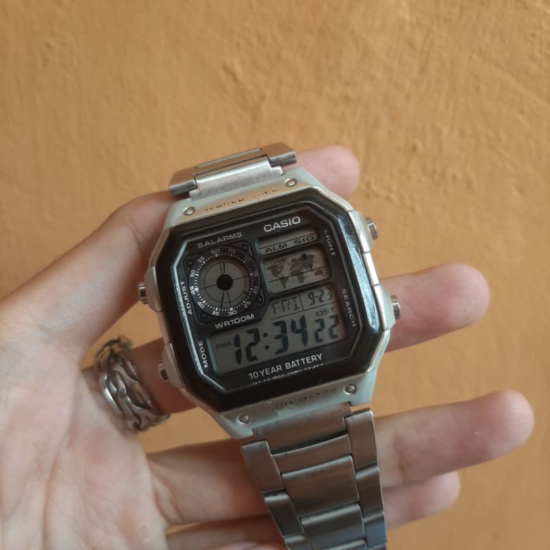 Jual Casio Dual World Time AE-1200WH 3299 Full Original | Shopee Indonesia