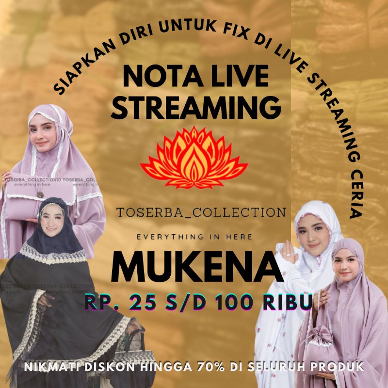 Jual TOSERBA_COLLECTION10 NOTA LIVE STREAMING BERAT 1 KG 2 PC MUKENA ...