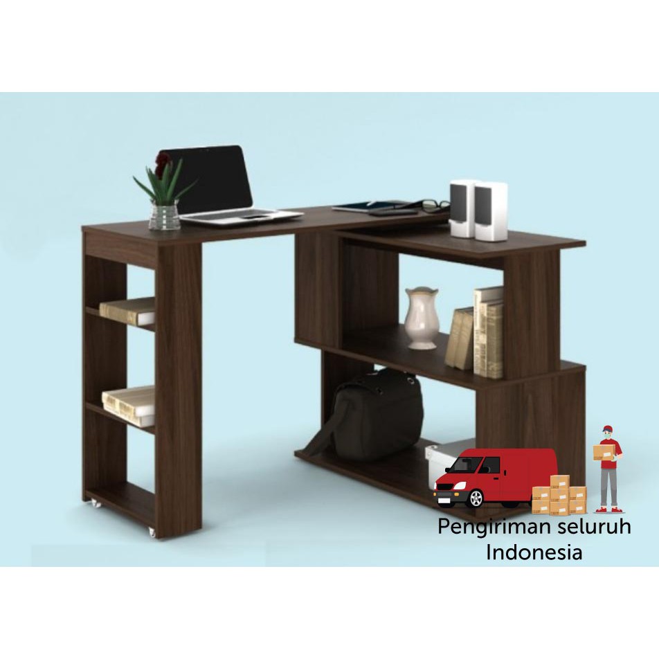 Jual Meja tulis kerja belajar sudut pojok rak buku 3 model stc LUAR ...