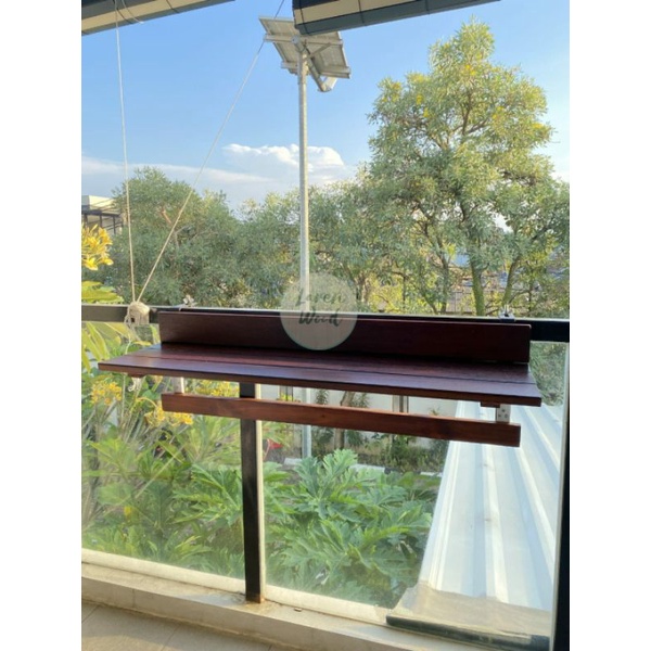 Jual meja lipat balkon kayu bengkirai | Shopee Indonesia
