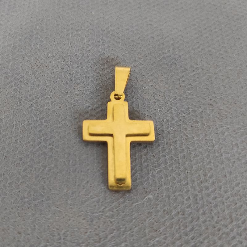 Jual LIONTIN SALIB POLOS TITANIUM 1x2cm | Shopee Indonesia