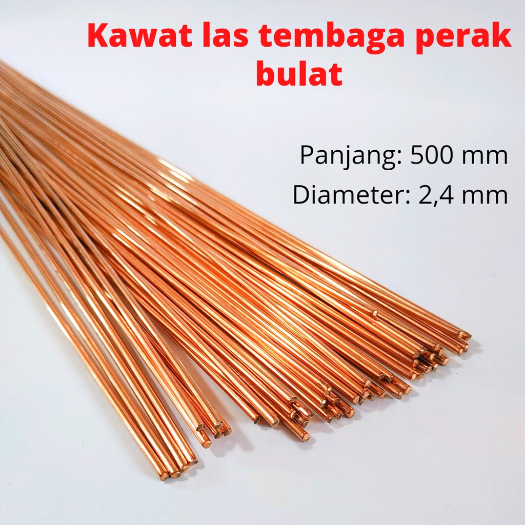 Jual kawat las perak tembaga bulat, panjang 50 cm diameter 2,4 mm ...